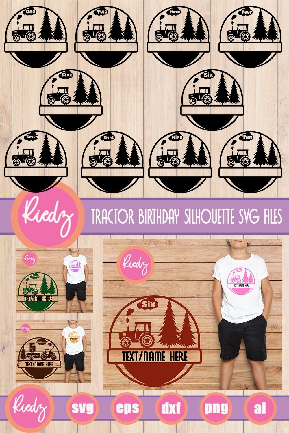 Tractor Number Svg Cut Files for Cricut and Cameo