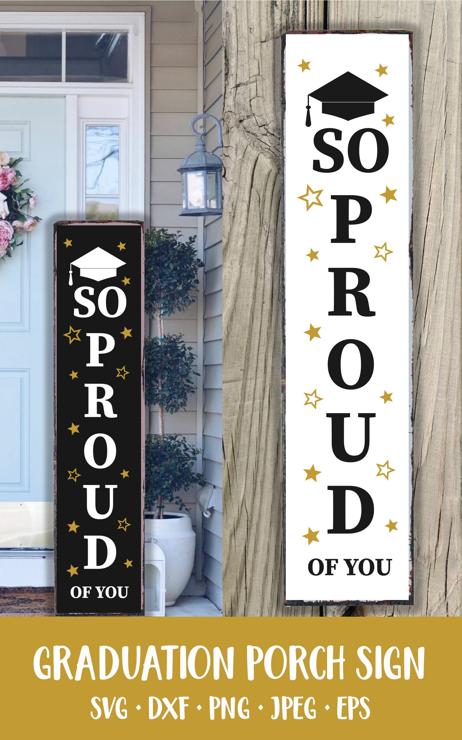 Graduation Party Porch Sign SVG. Graduate Vertical Sign