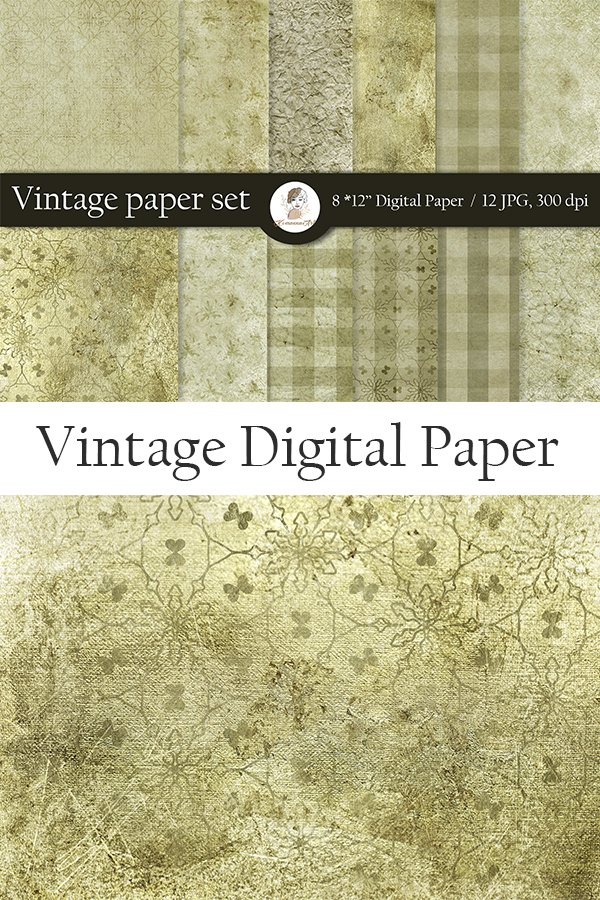 Vintage Old Digital Paper / Printable Scrapbook (1041782)