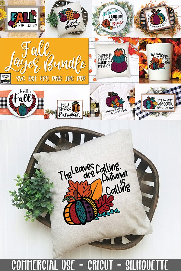 Fall SVG Bundle with 10 Layered Cut Files