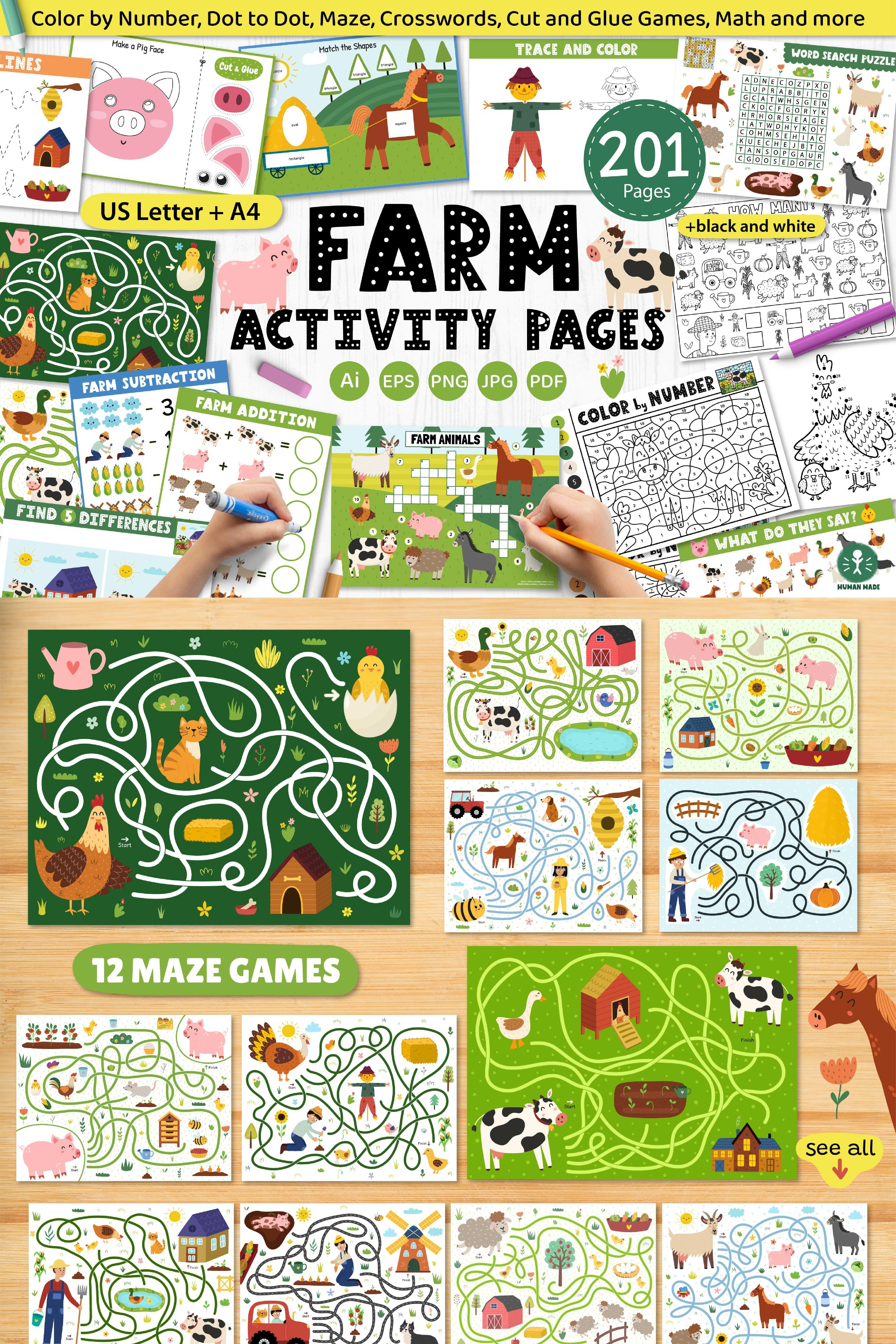 Farm Activity Pages for Kids