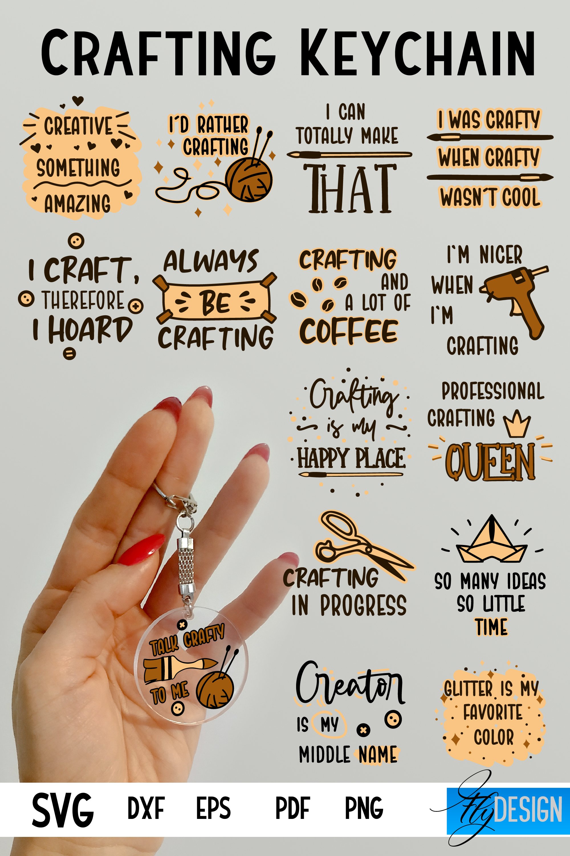 Crafting Keychain SVG Bundle | Craft Room SVG | Funny Quotes