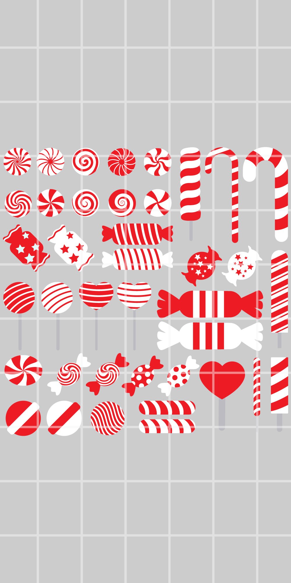 Red christmas candy SVG. Christmas candy clipart, cut file.