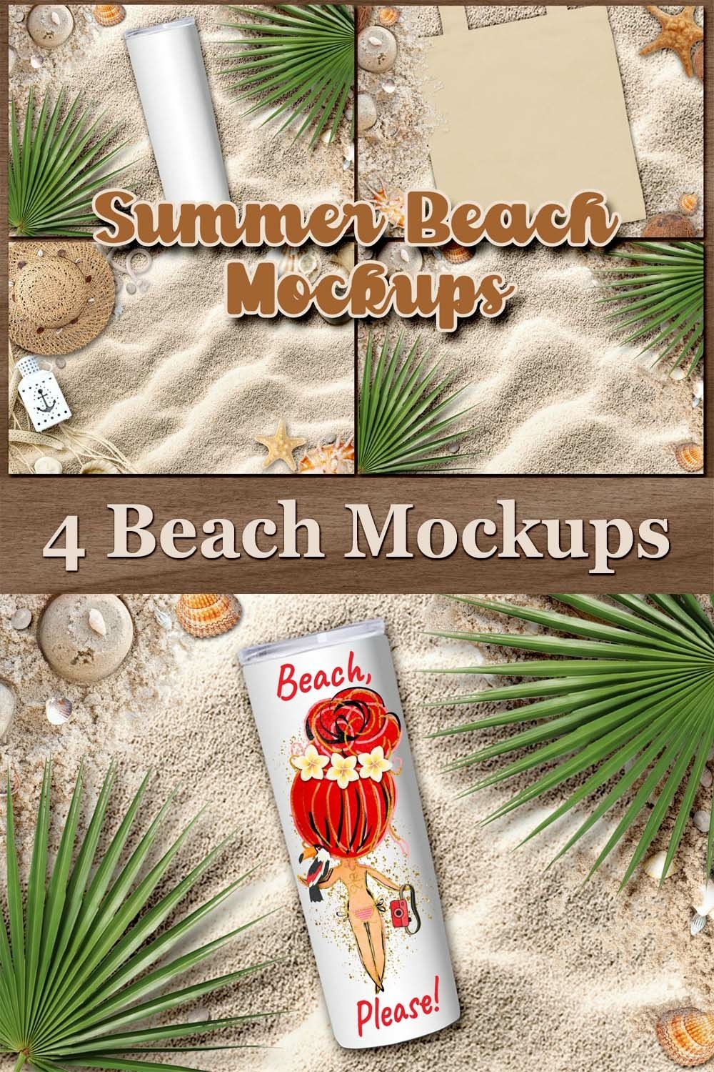 4 Summer Beach Mockups for Designs and Sublimation Projects