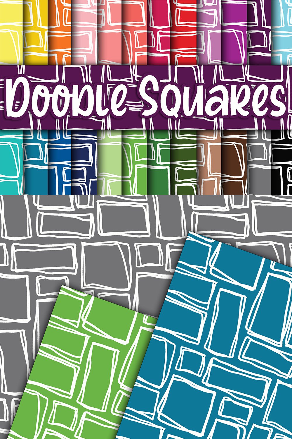 Doodle Squares Digital Paper