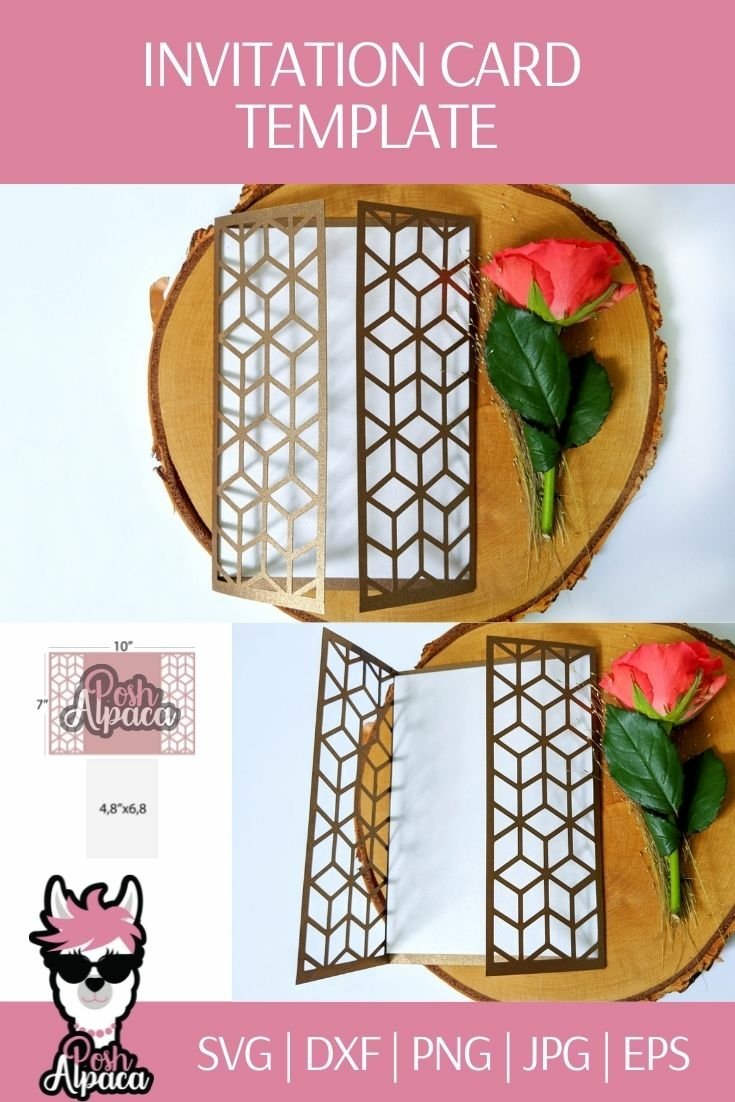 Gate fold wedding Invitation SVG