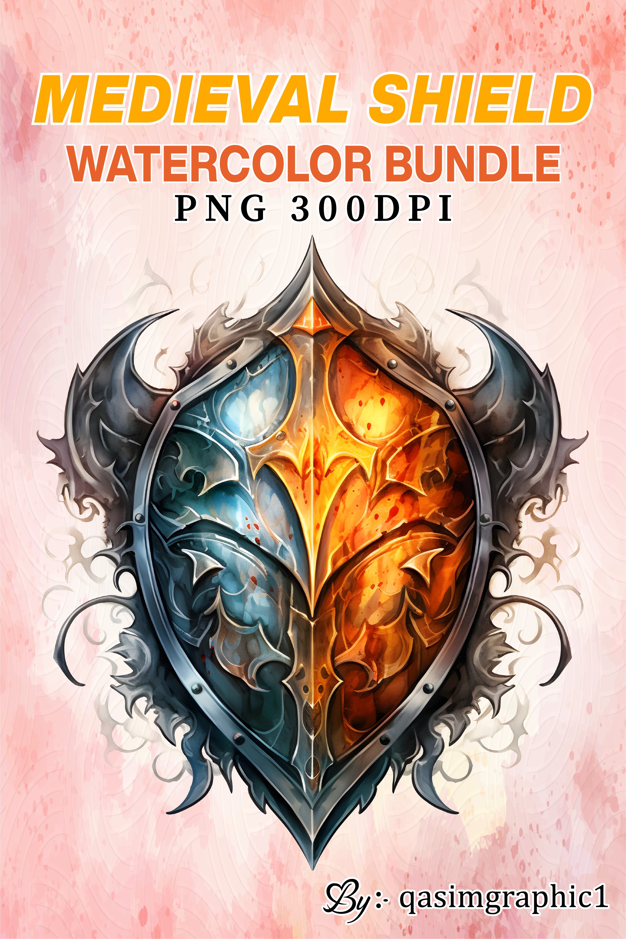 Medieval Shield ClipArt, Fantasy Shield PNG, Armour Clipart