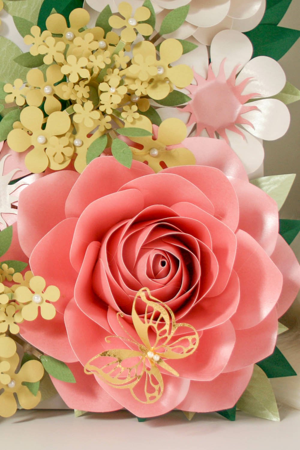 Small Rose paper flower template. SVG,DXF, PDf ,PNG