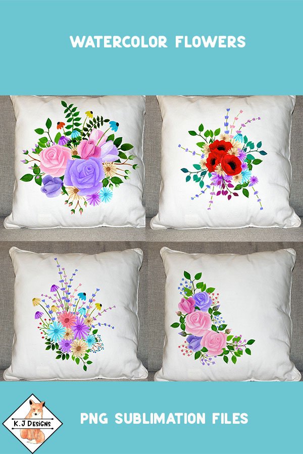 Watercolor Flowers Sublimation Bundle | Floral Designs