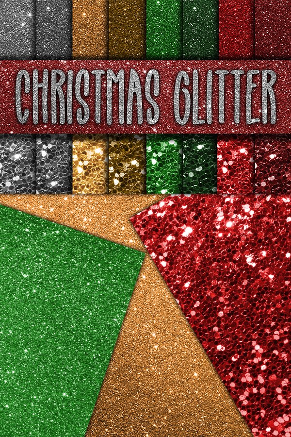 Christmas Glitter Digital Papers (40024)
