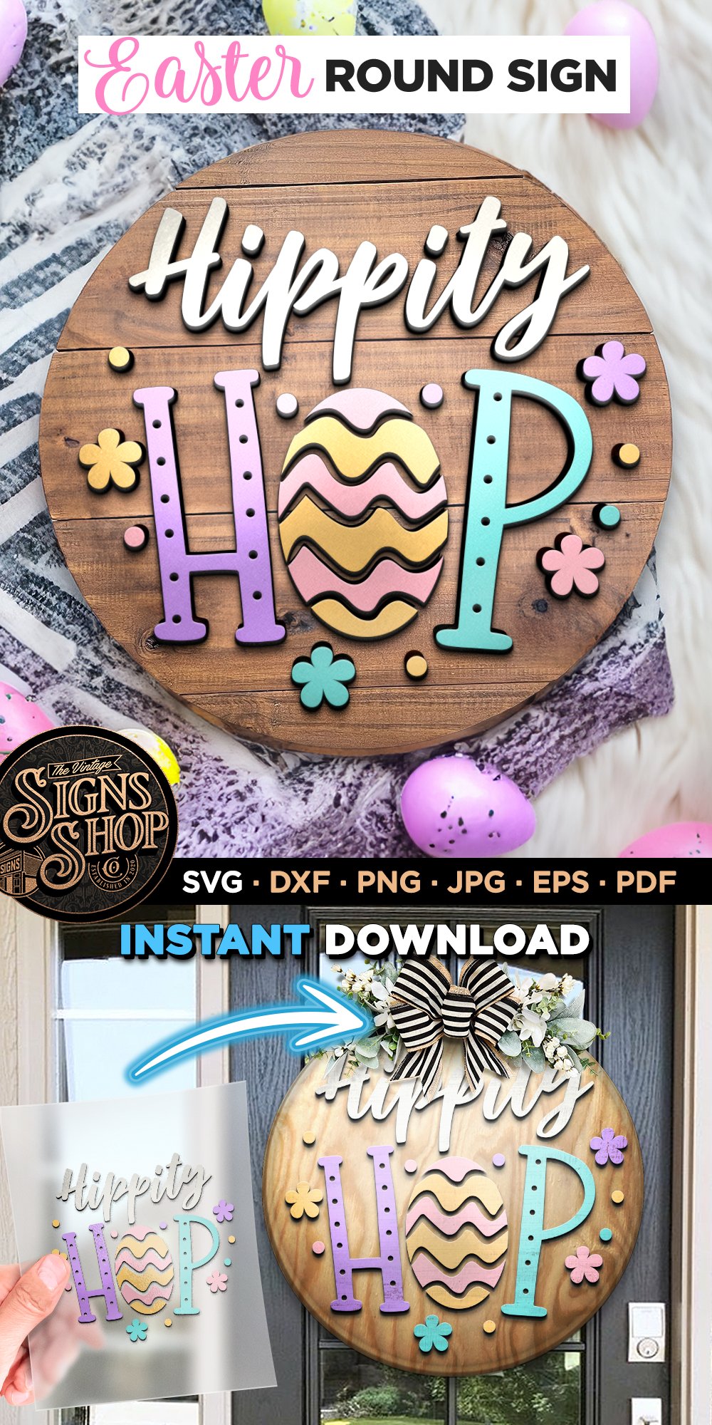 Easter SVG Spring Round Signs