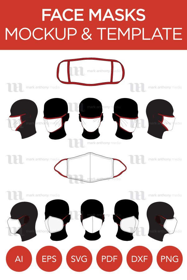 Face Masks - Vector Mockup Template (999859) | Clothing | Design Bundles