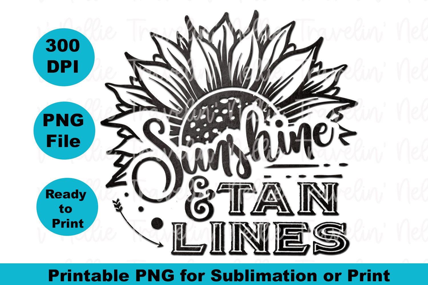 Sunshine and Tan Lines Vintage Summer Sunflower Sublimation