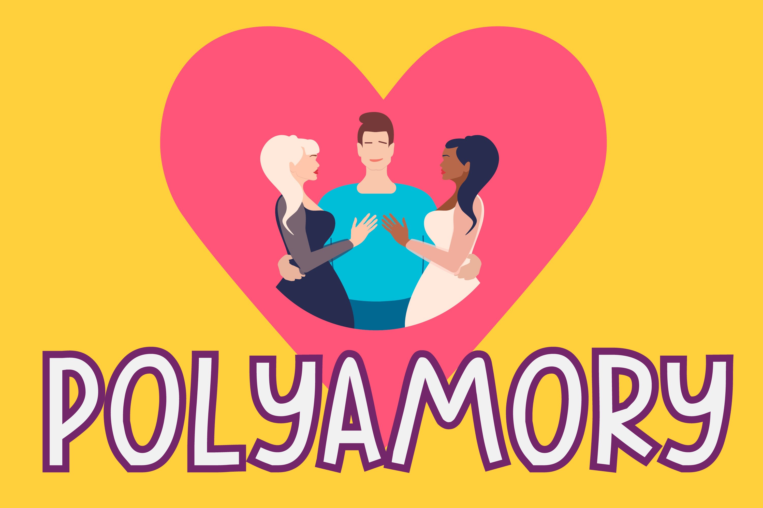 Polyamory Polygamous Open Relationships Love Triangle Vector