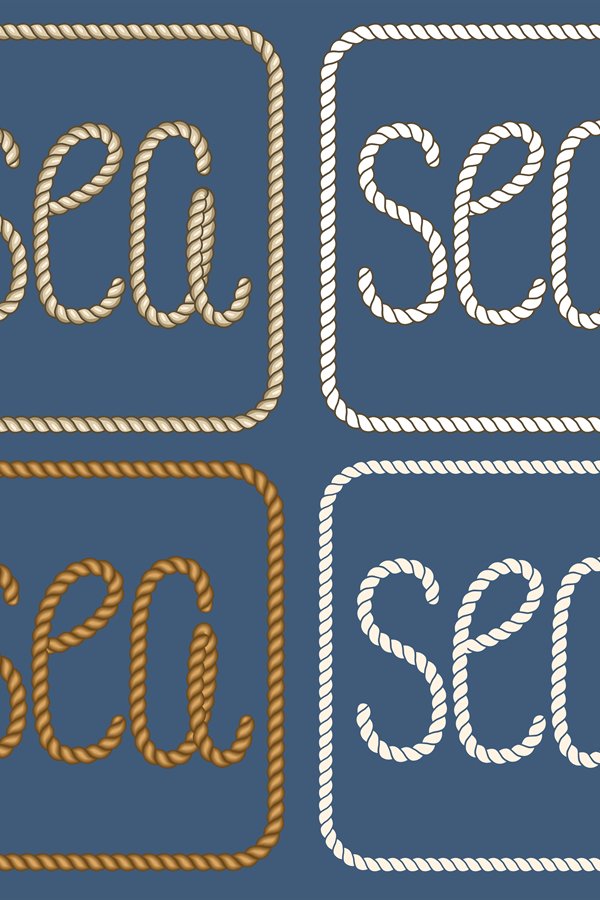 Sea nautical ropes design elements