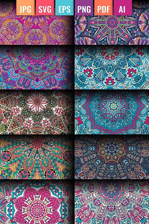 Abstract Boho Festival Mandala Seamless Pattern (1145898)