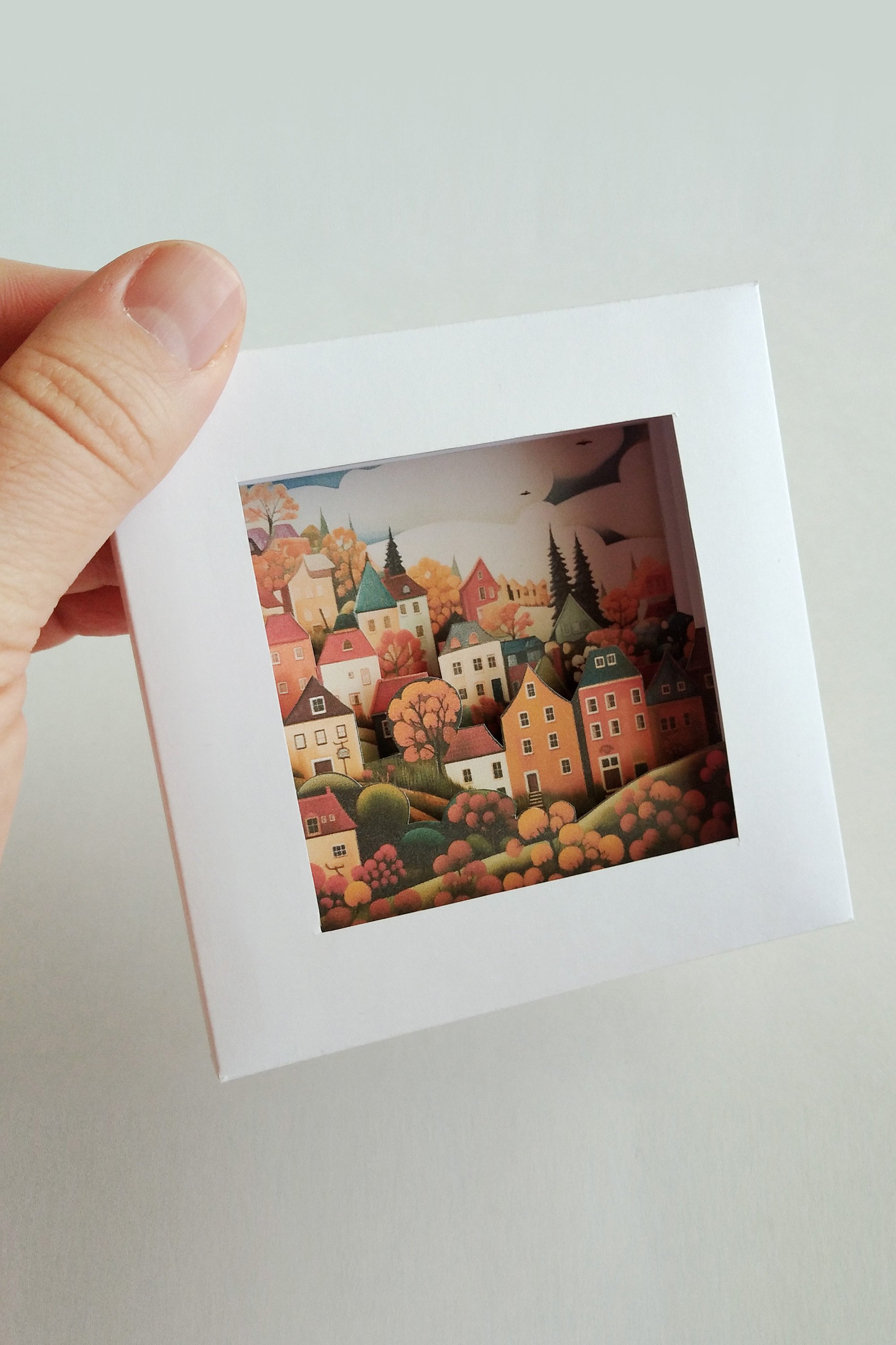 Shadow Box Template. City on the Hills