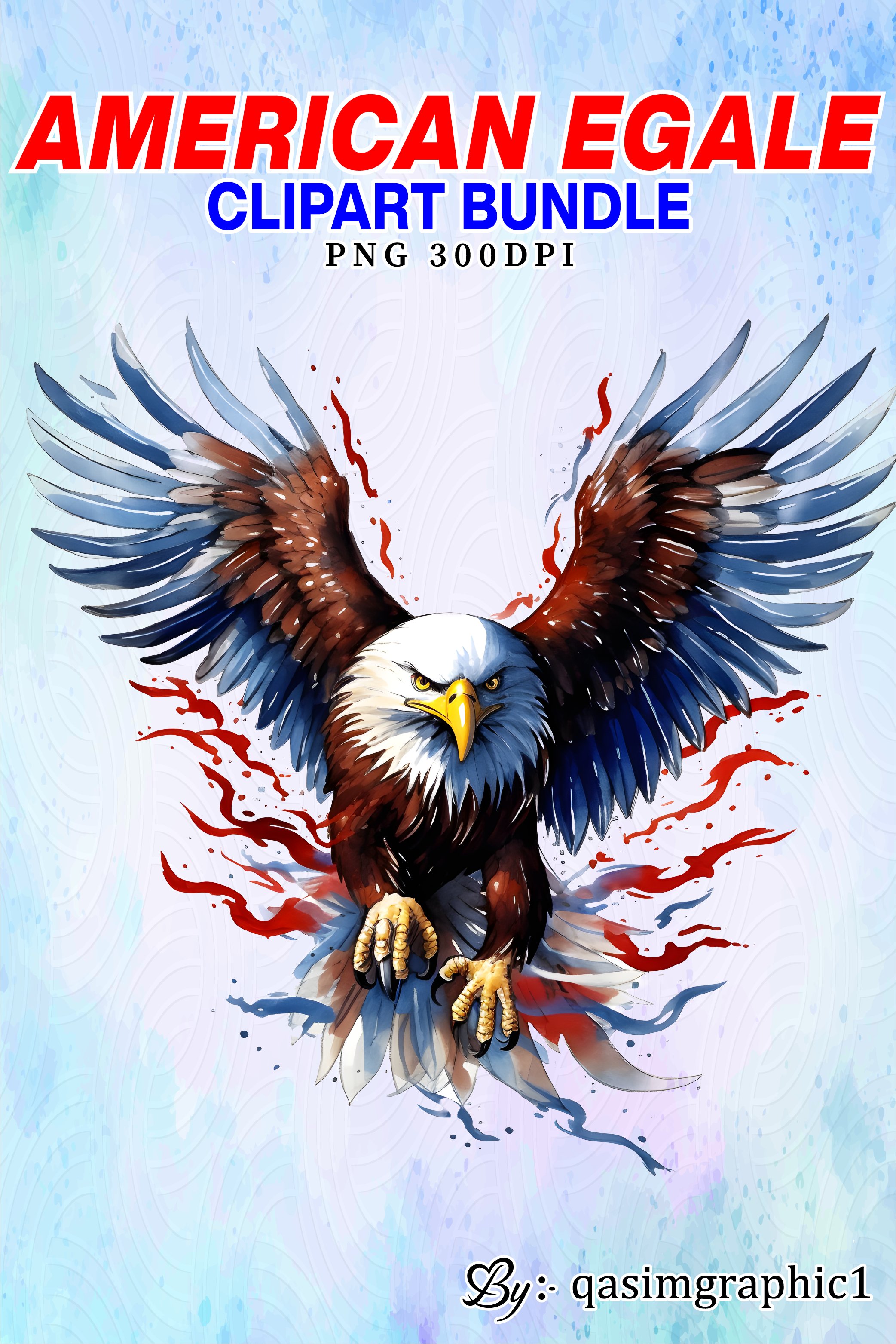 American Eagle Bundle Clipart Sublimation, Eagle Clipart PNG