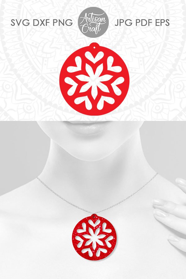 Round Earring, SVG cut files, heart jewelry