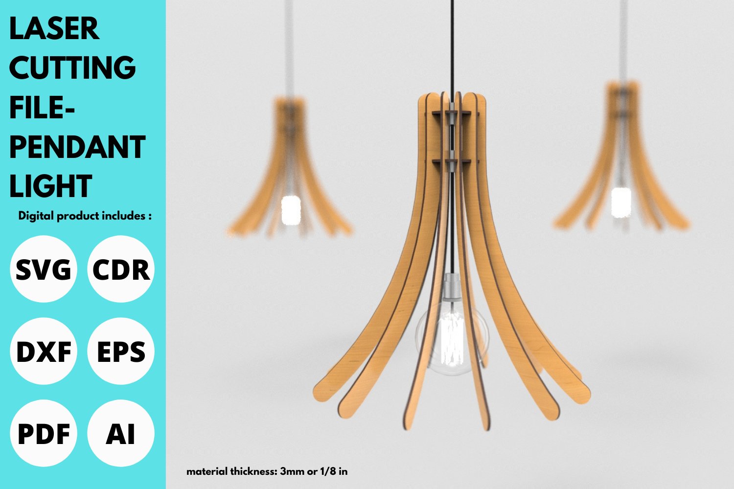Pendant light - SVG - Laser cutting File