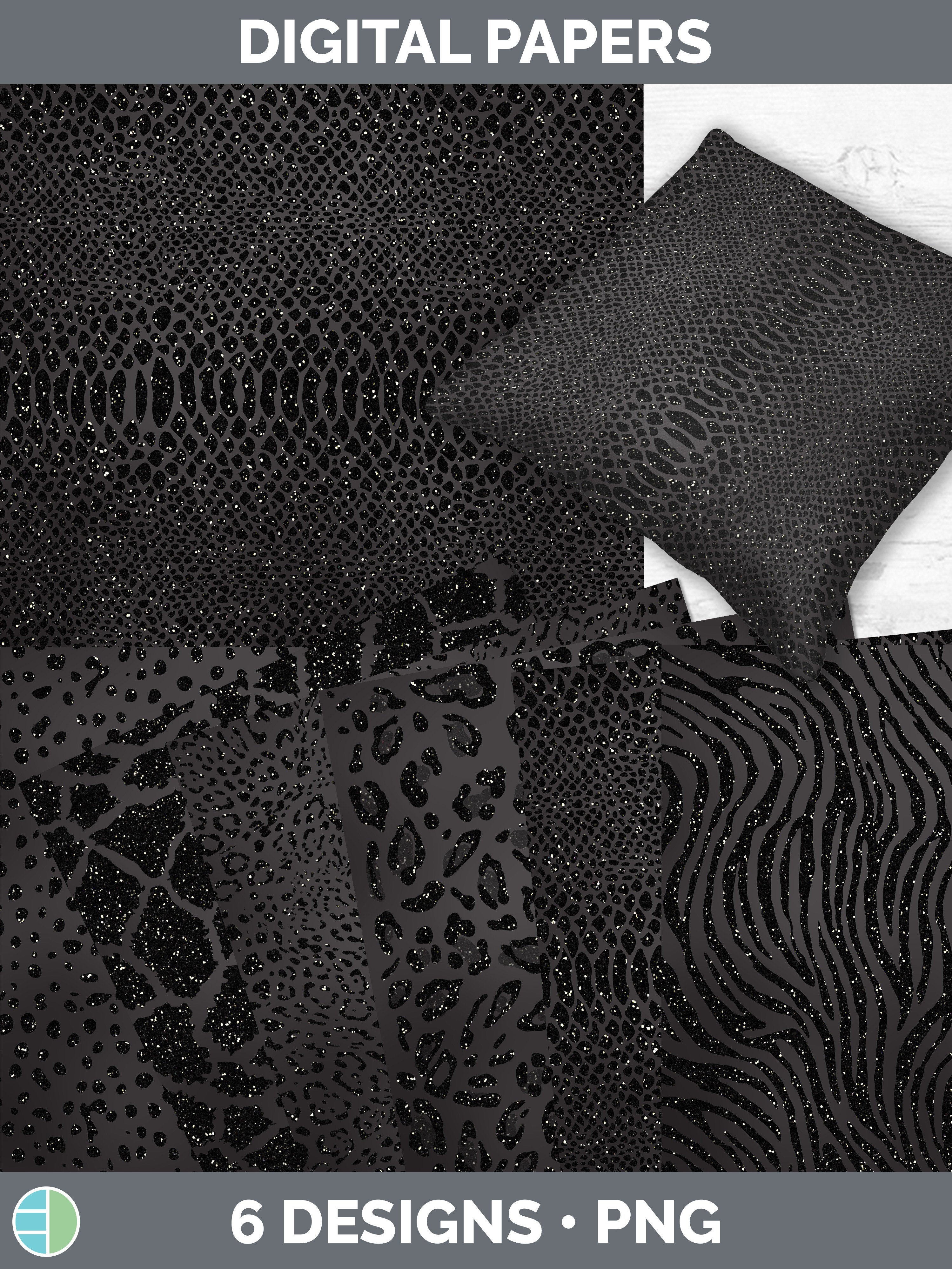 Black on Black Animal Print Backgrounds | Digital Scrapbook