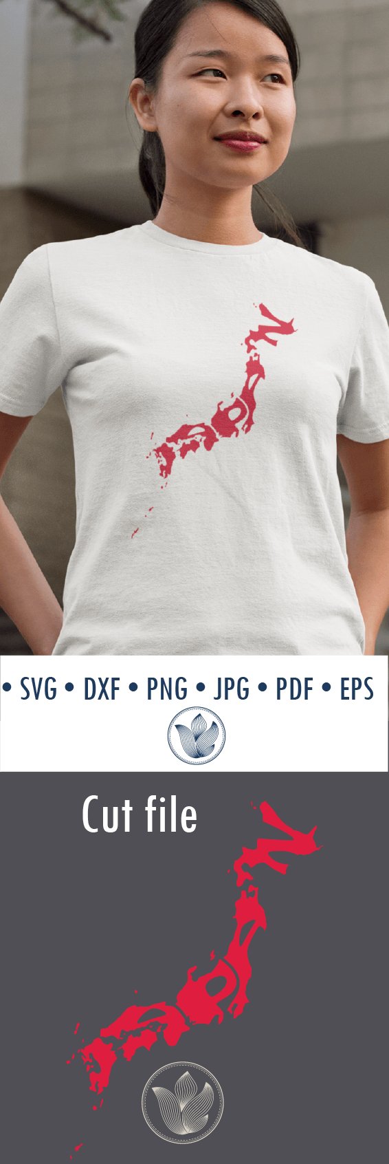 Japan SVG cut file in the shape of the country