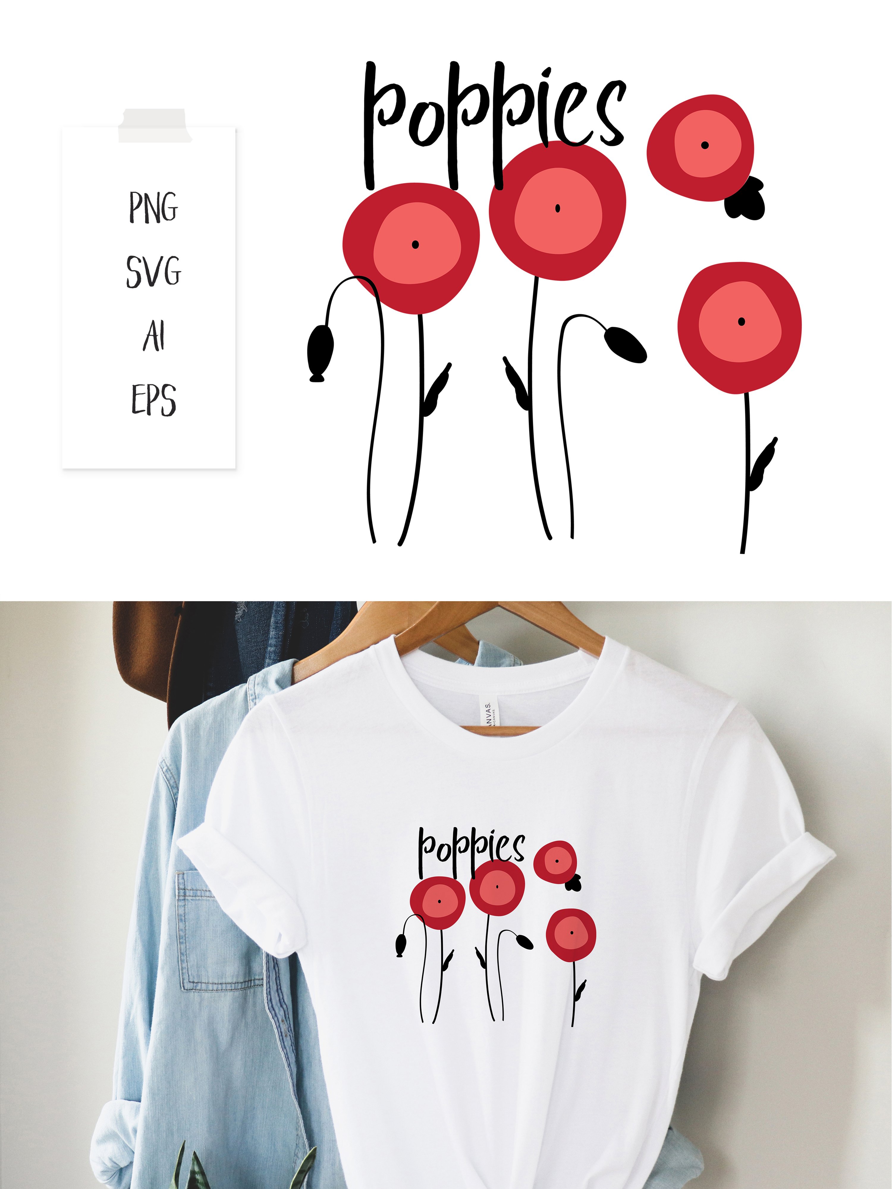Colorful Poppies SVG and Sublimation Clip Art
