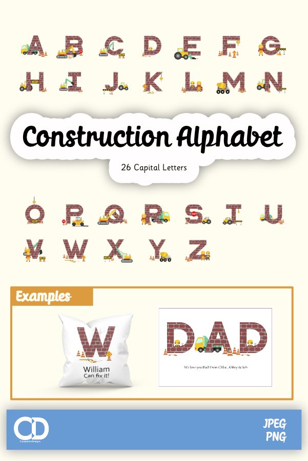 Construction Themed Alphabet - Capital Letters
