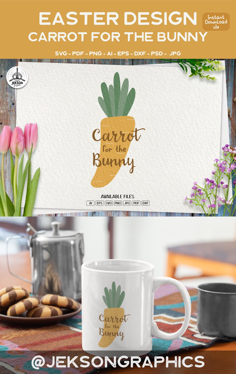Easter SVG Cricut File | Carrot For The Bunny DXF PNG PDF