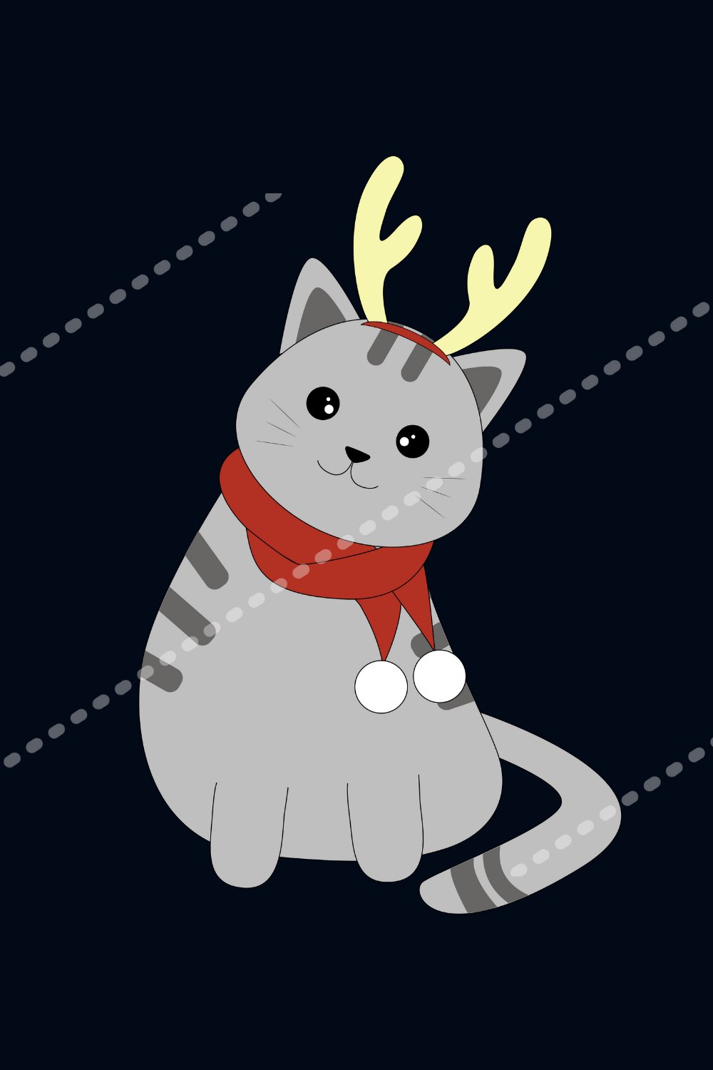 Christmas Cat Illustration | Cat Vector (918644)