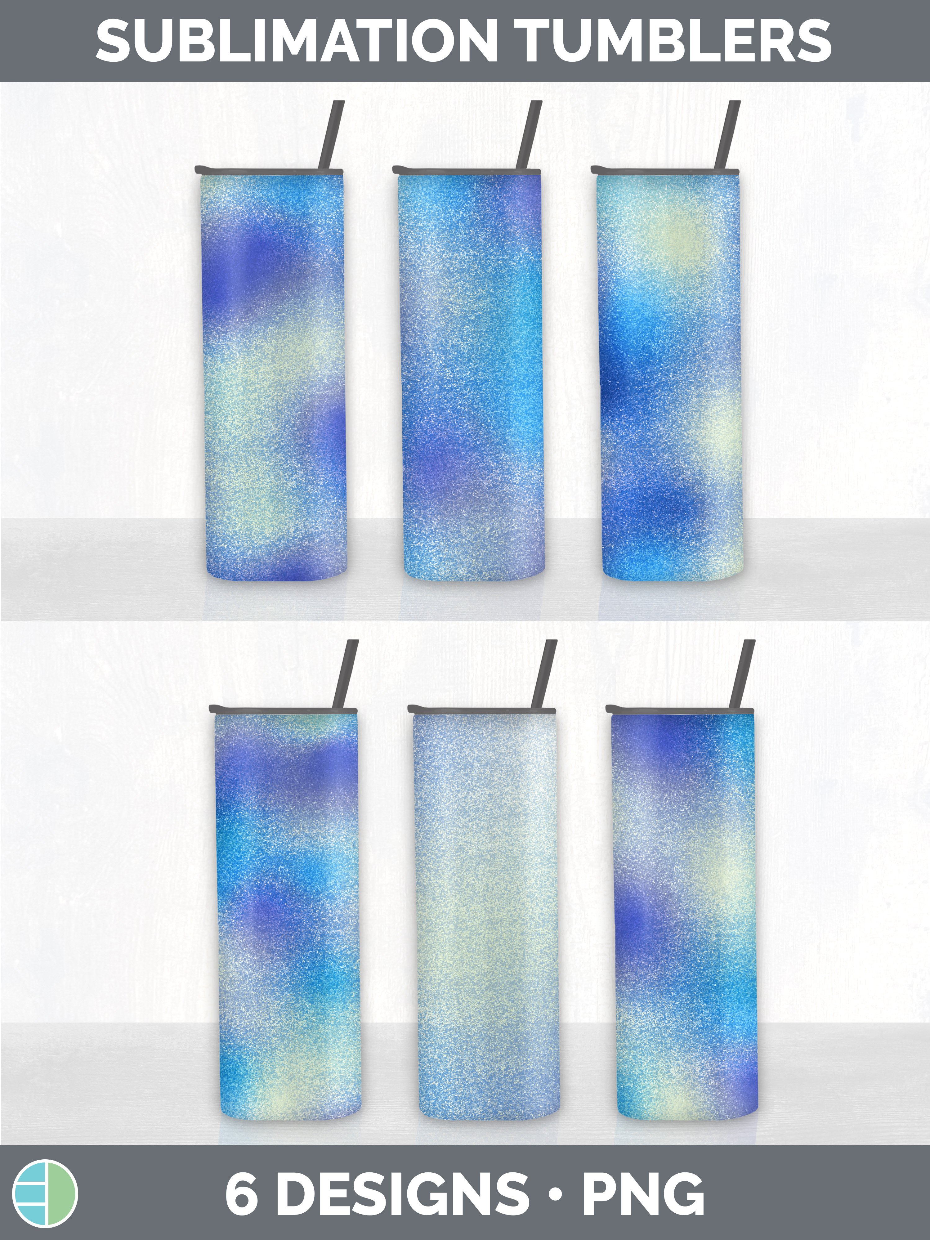 Glitter Blue Tumbler Sublimation Bundle