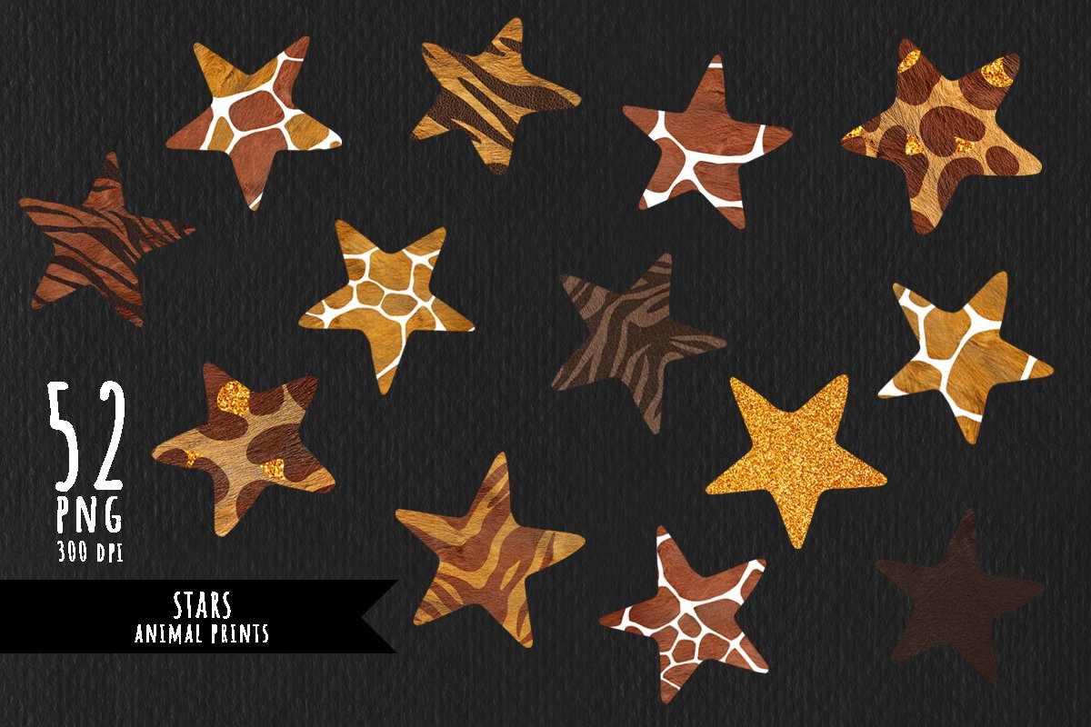 Stars with furry animal prints