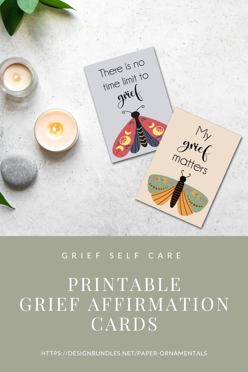 Affirmation Cards, Grief Self Care Affirmation Cards