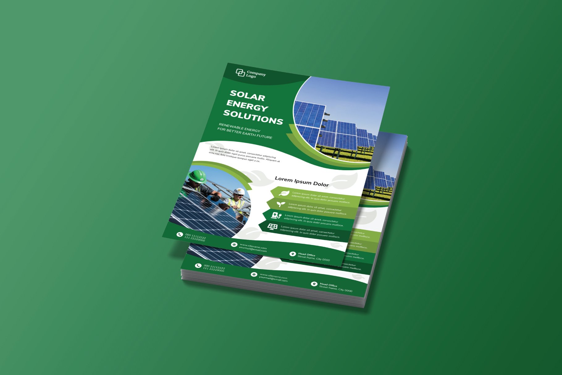 Solar Panel Flyer Brochure Template