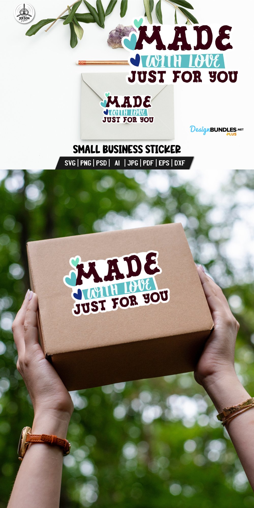 Small Business Sticker SVG | Made With Love Just For You