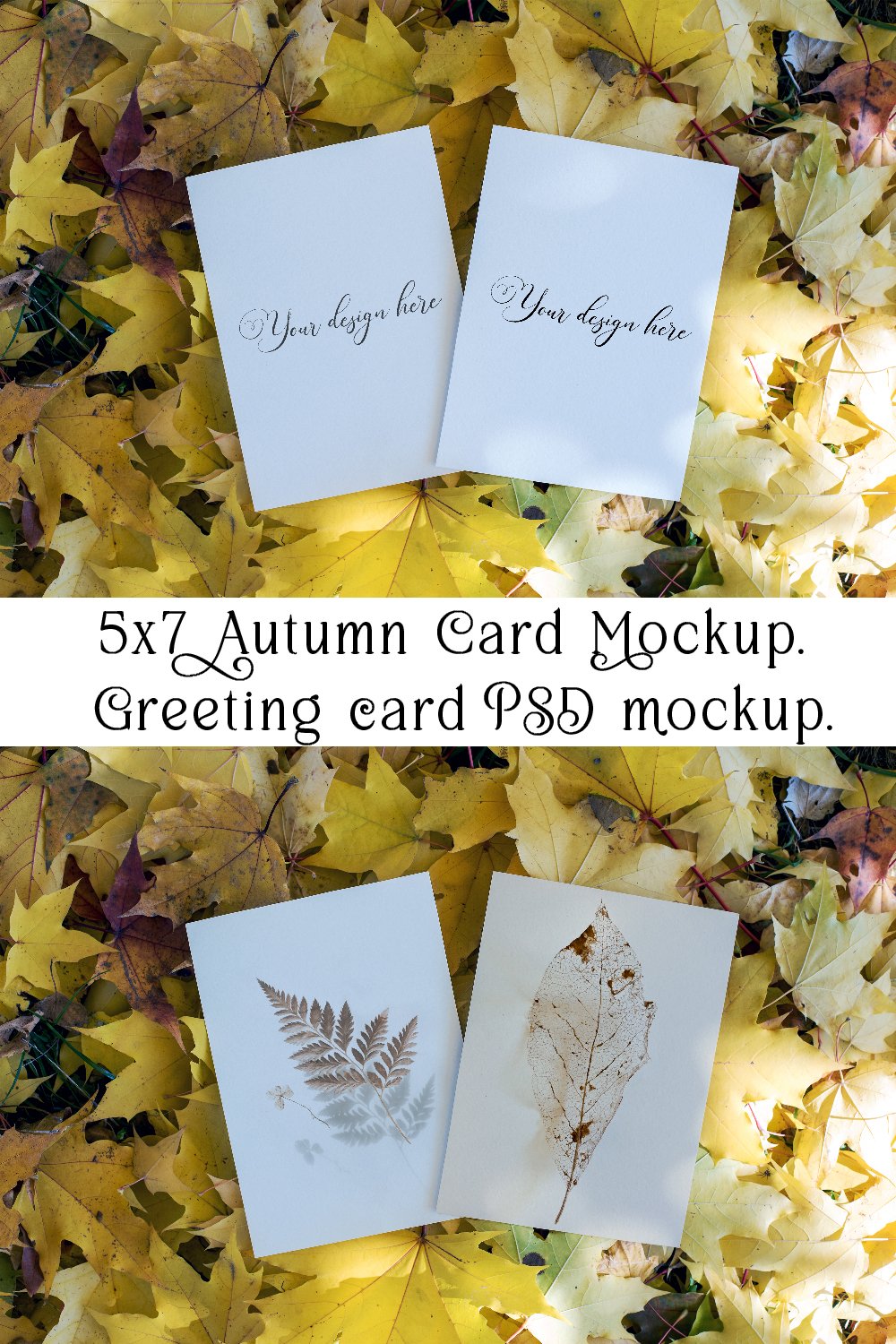 5x7 Autumn Card Mockup. Fall Mockup. Greeting card mockup