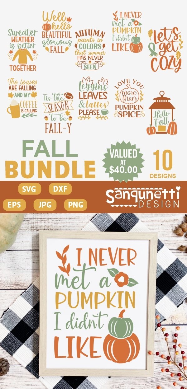 Fall Sayings and Quotes SVG Bundle- 10 designs