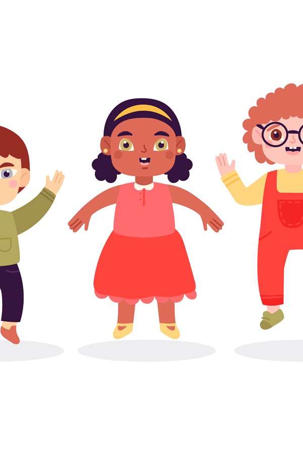 Jumping children. Happy jumped kids, joyful (1341502)