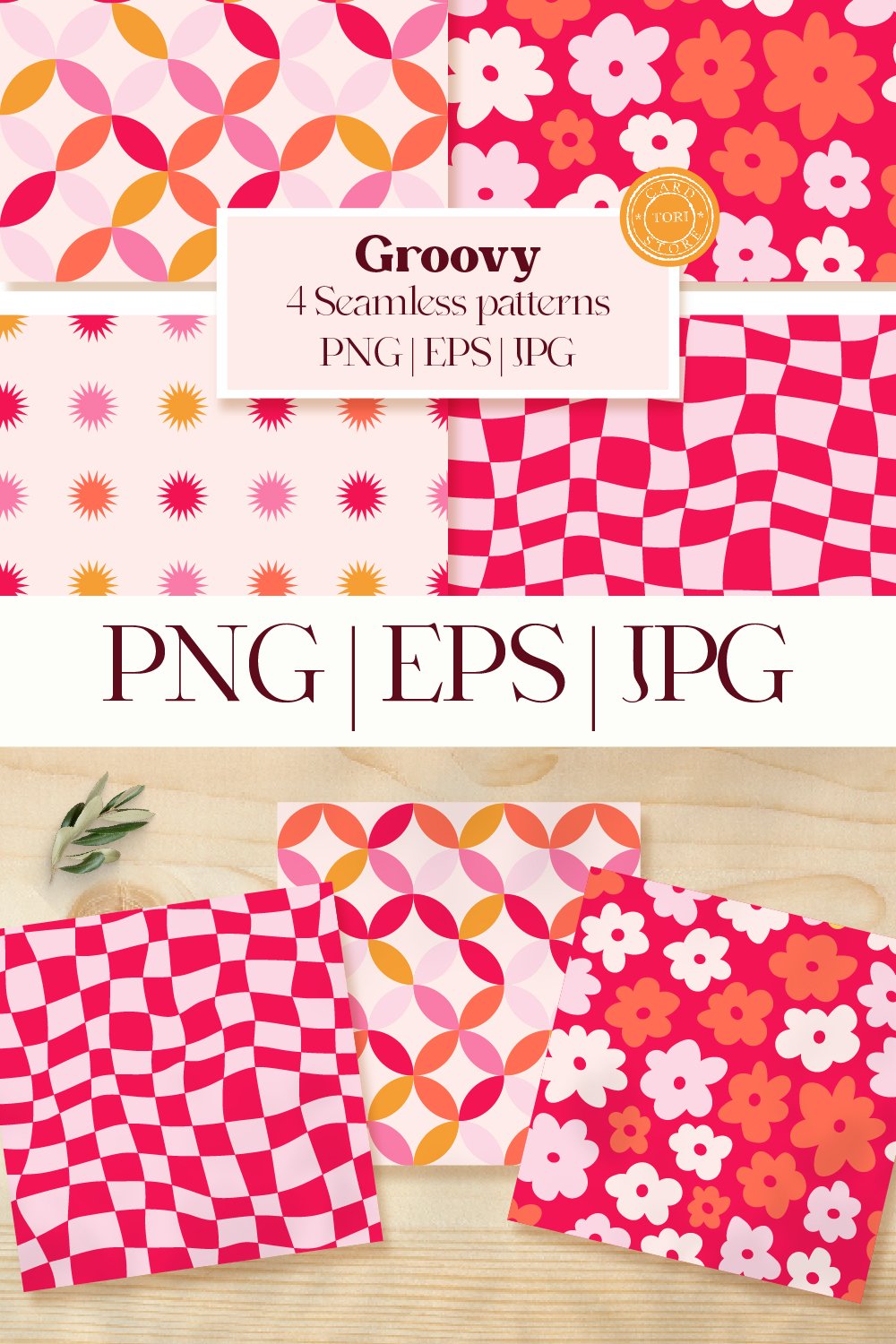 Groovy Digital Papers, Retro seamless pattern (2951803)