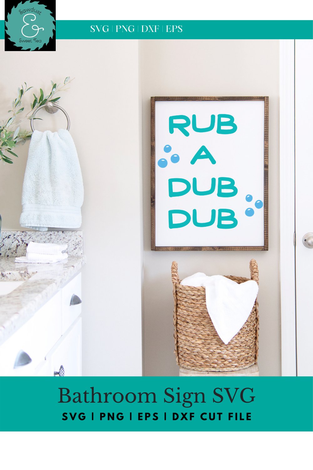 Bathroom SVG Rub a Dub Dub Cut File
