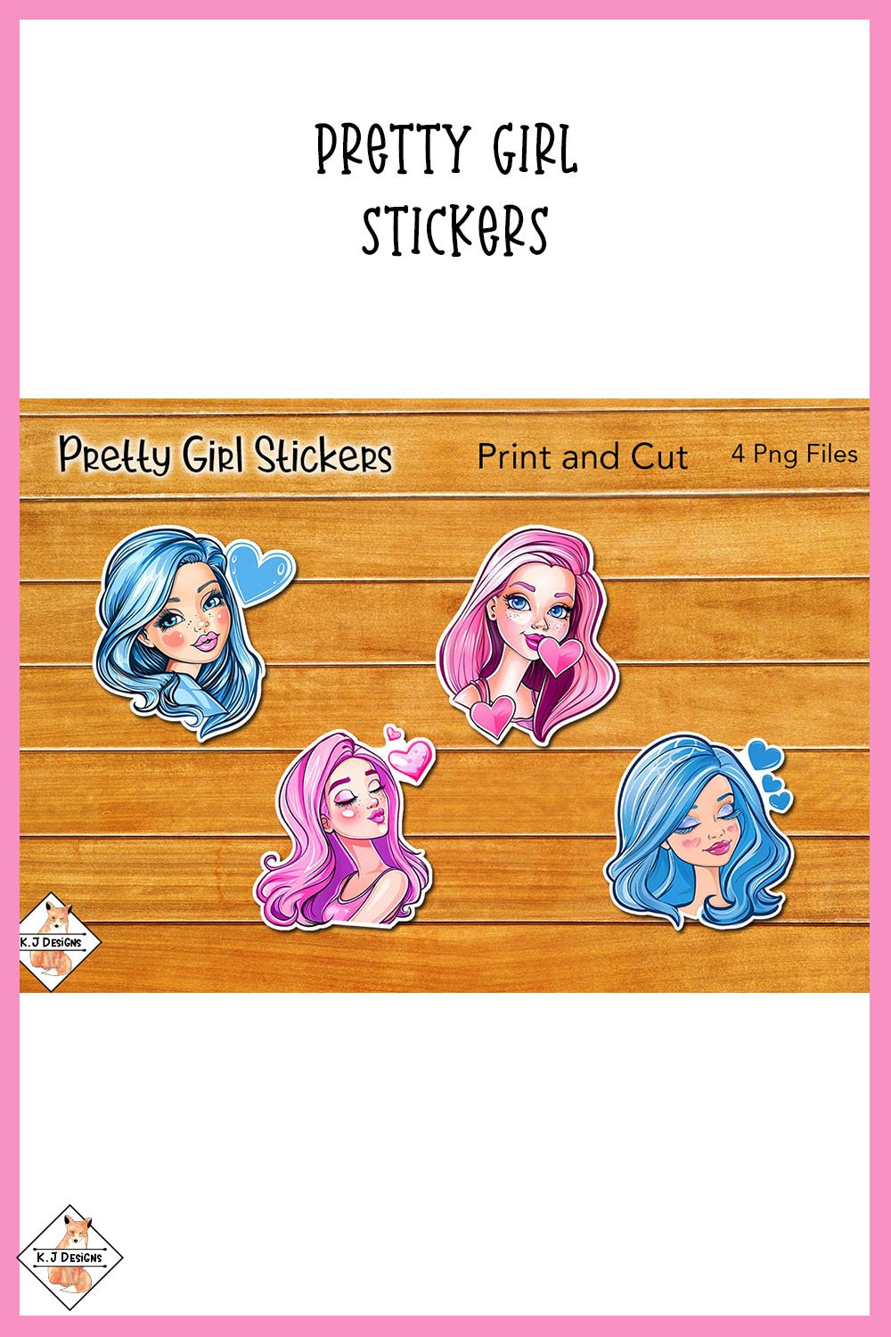 Pretty Girls Stickers #1 | Print and Cut
