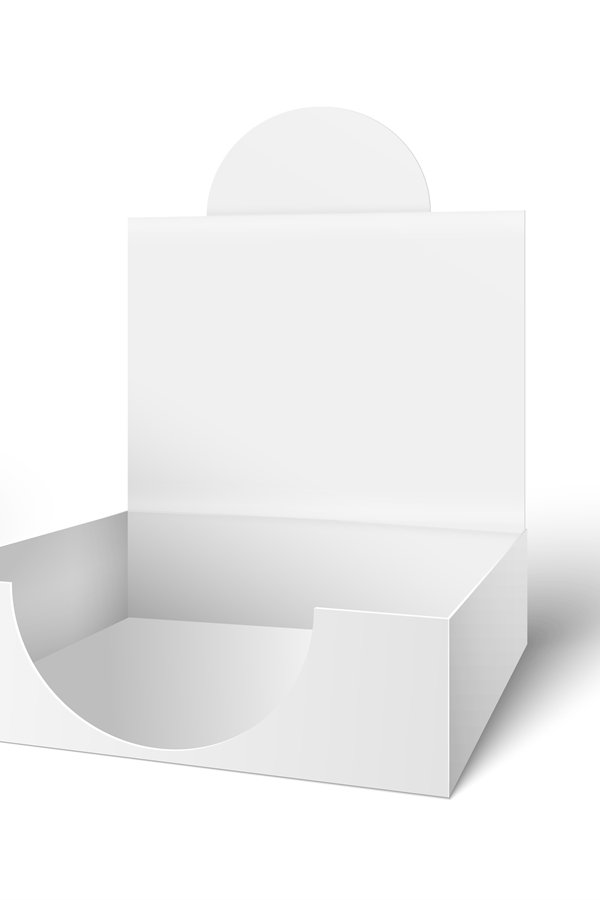 Cardboard counter displays box. Countertops advertising boxe