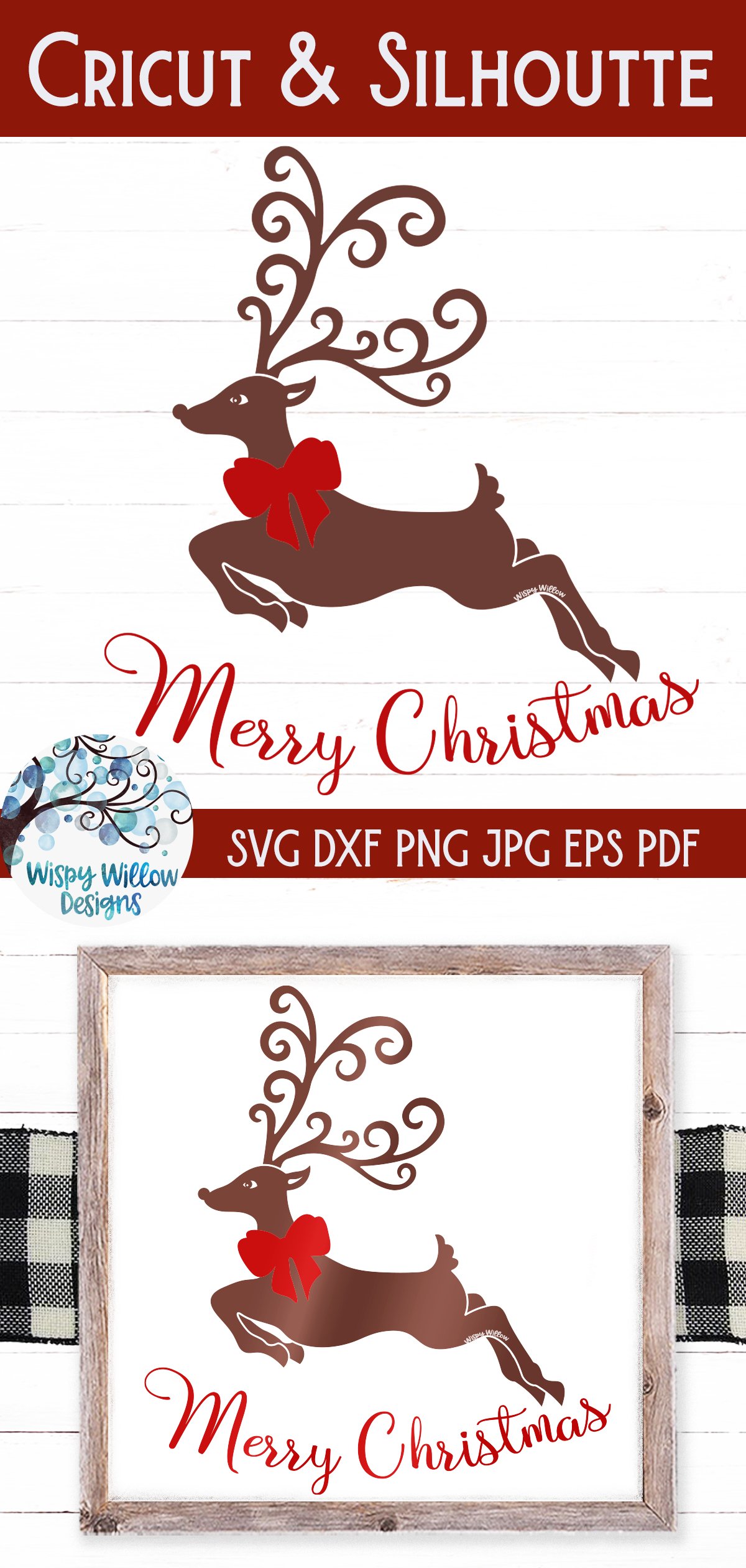 Merry Christmas Reindeer SVG | Christmas SVG Cut File