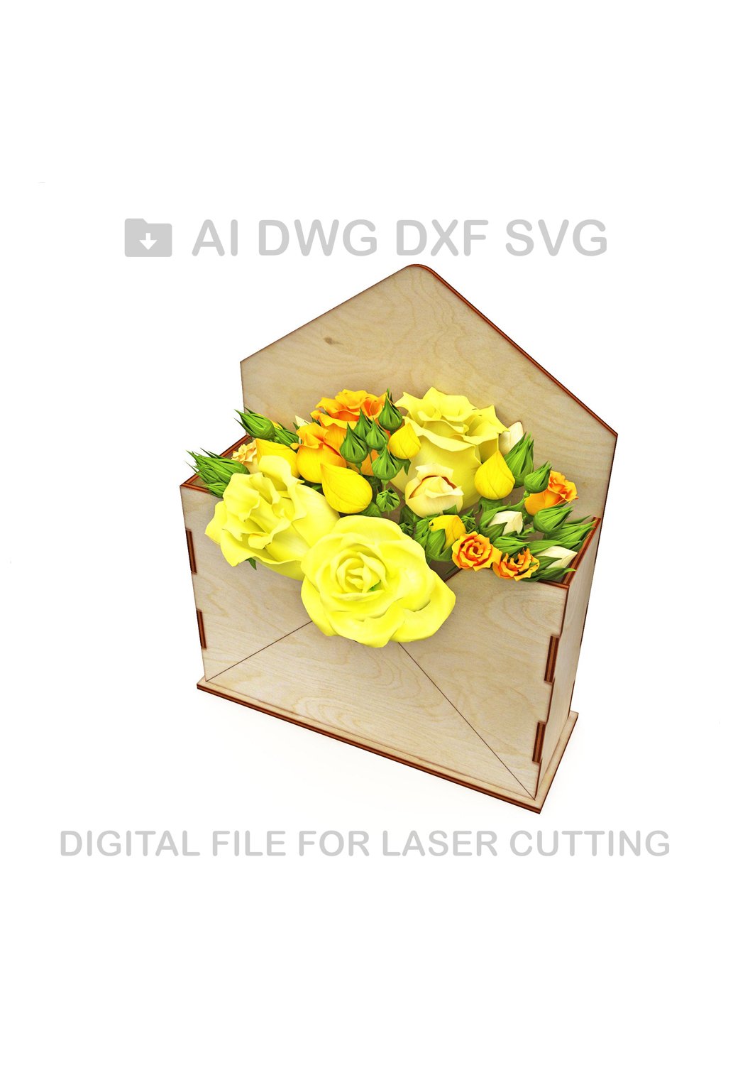 Flower box vector for CNC svg vector file (1960482)