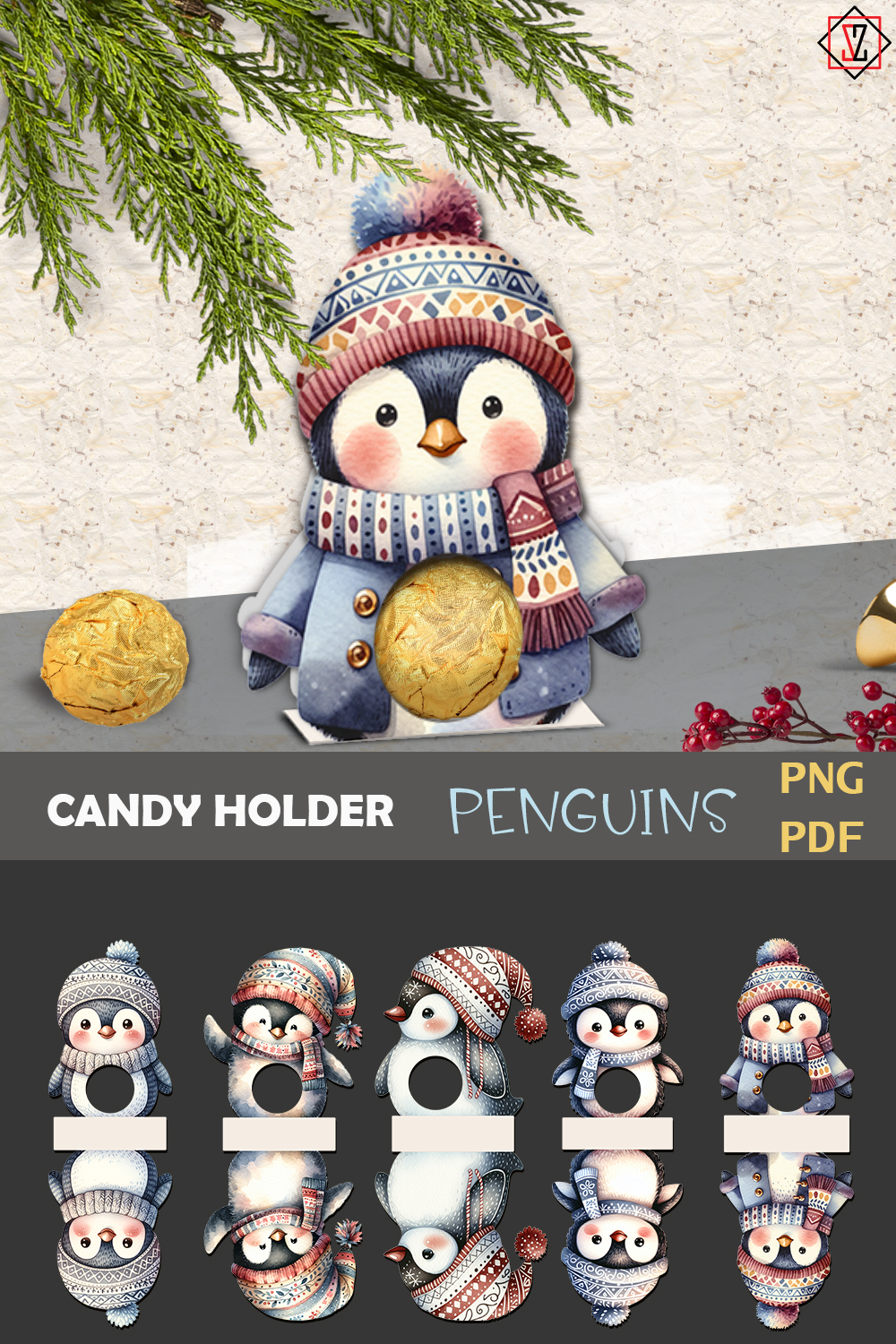Christmas Candy Holders. Penguins.