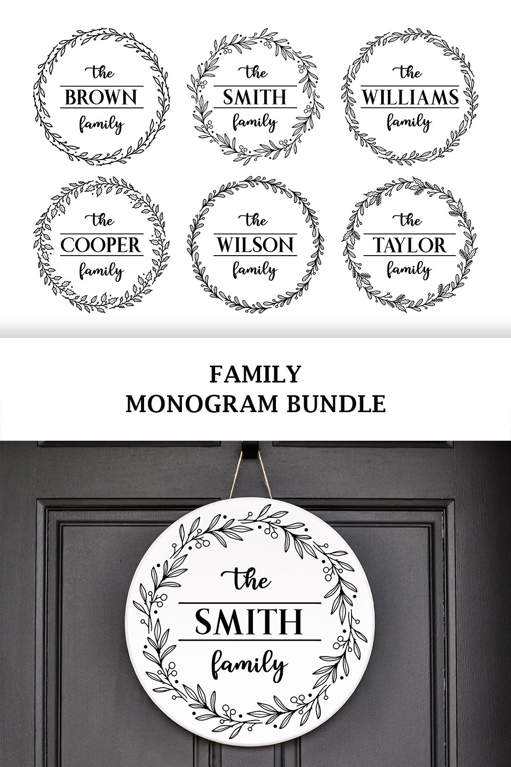 Family monogram bundle. Round signs collection (2355247)