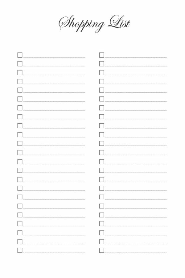 Shopping Tracker, Shopping Checklist, Printable inserts