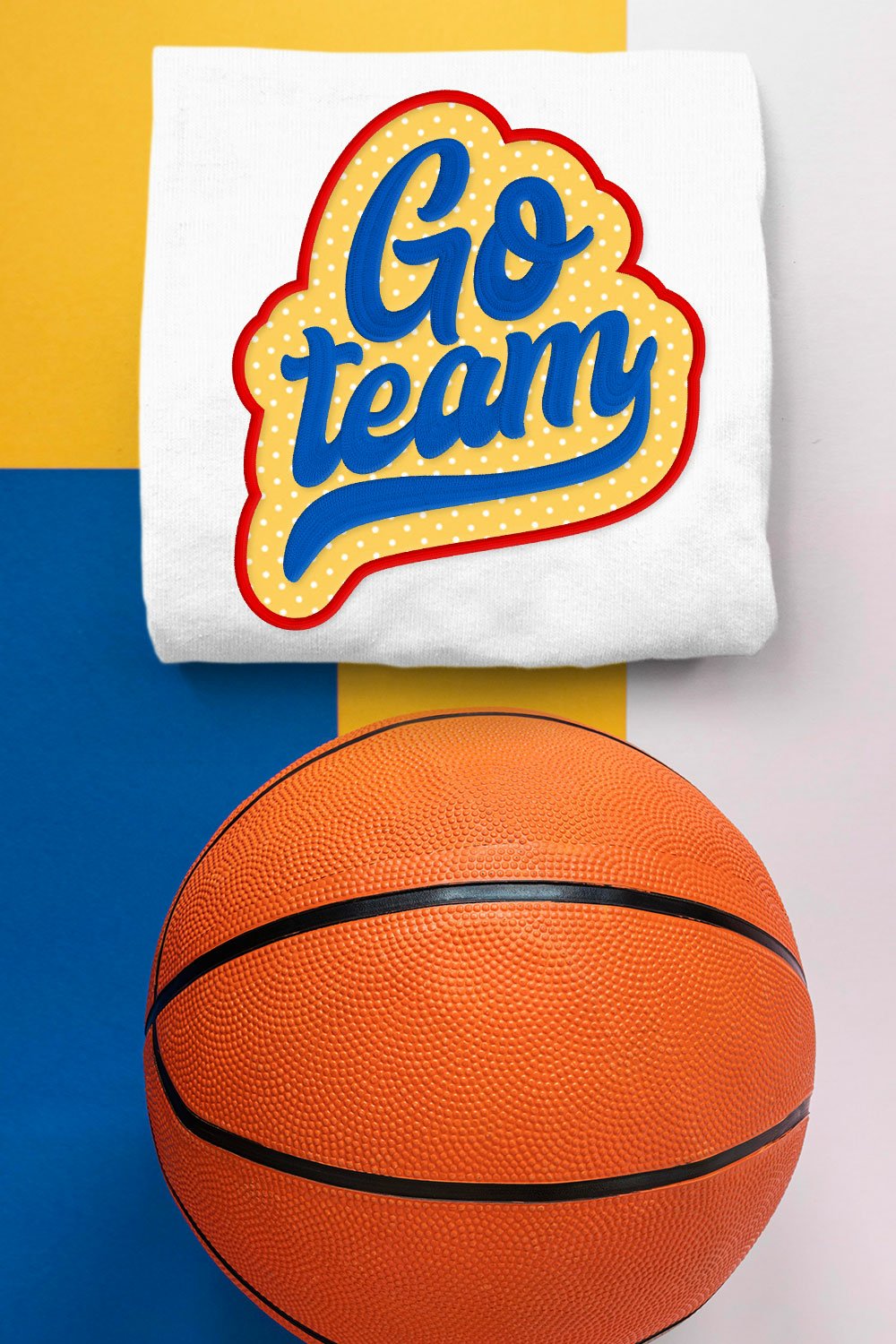 Go Team Script Letters Applique Embroidery File