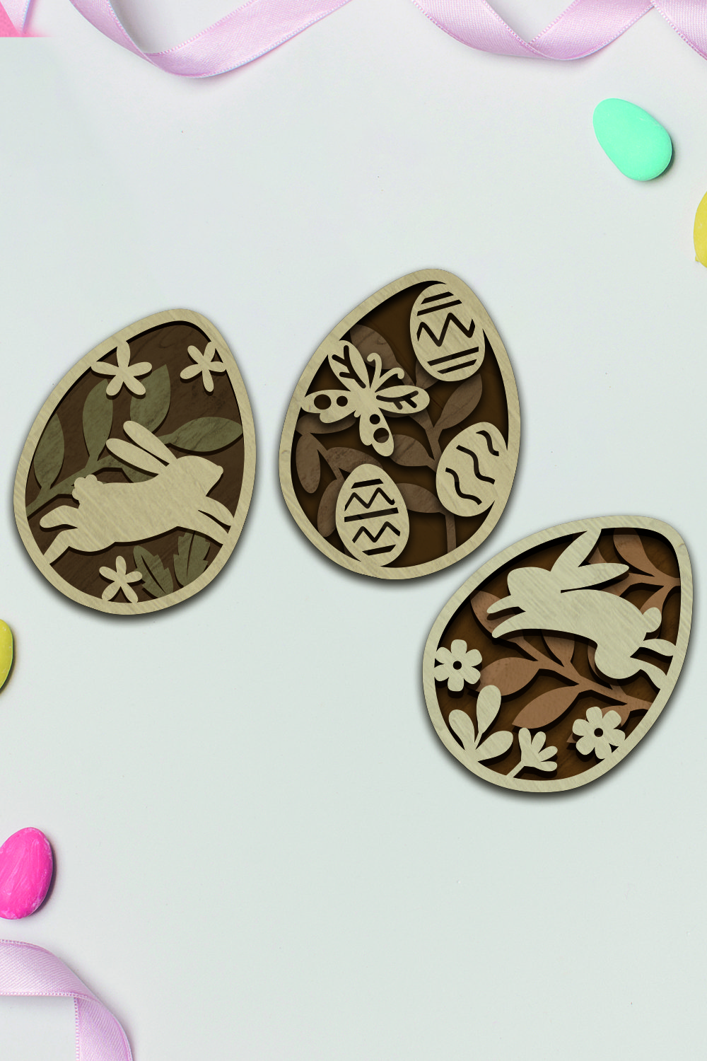 Easter Eggs Bundle, Multialyer Decorative Cut Template