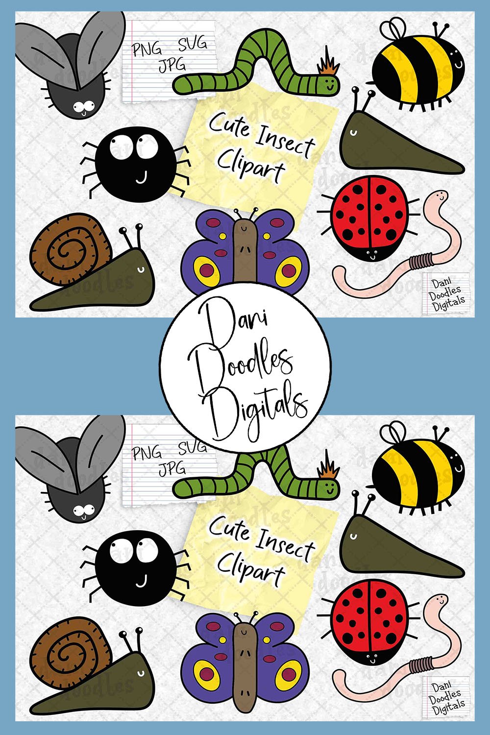 Cute Insects Doodle Clipart